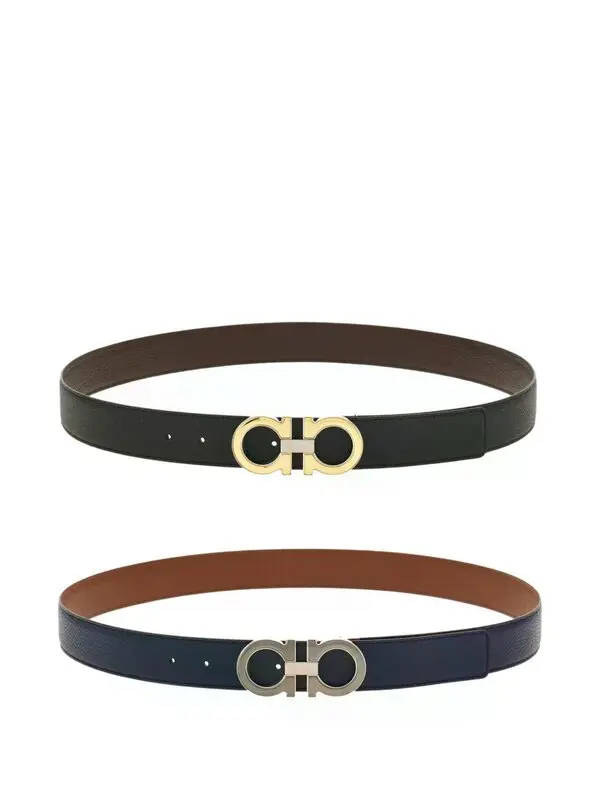 FERRAGAMO Reversible Gancini Buckle Belt - Black