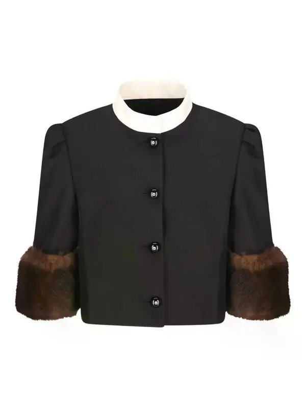 Valentino Garavani Single-breasted Jacket With Fur Trim