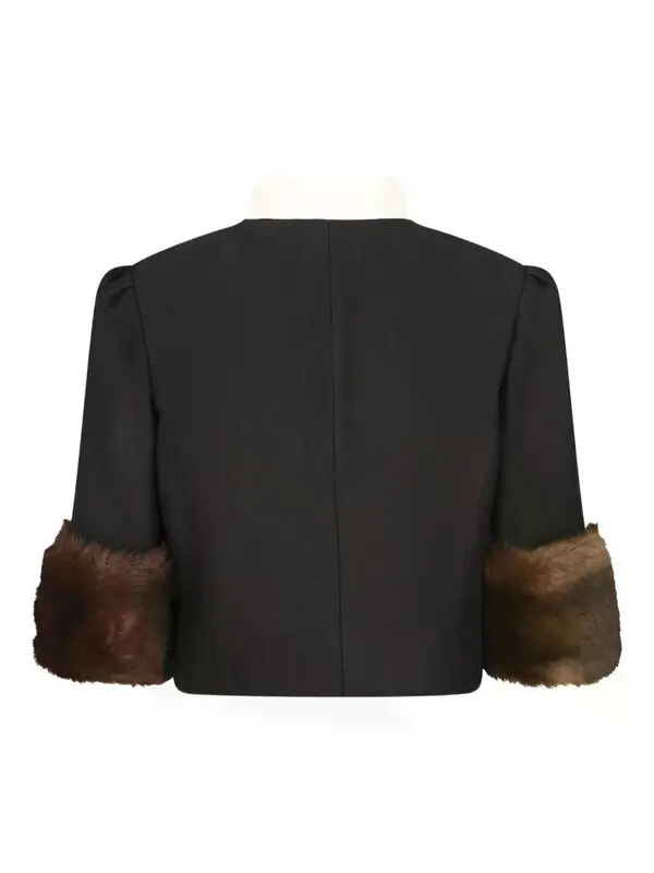 Valentino Garavani Single-breasted Jacket With Fur Trim