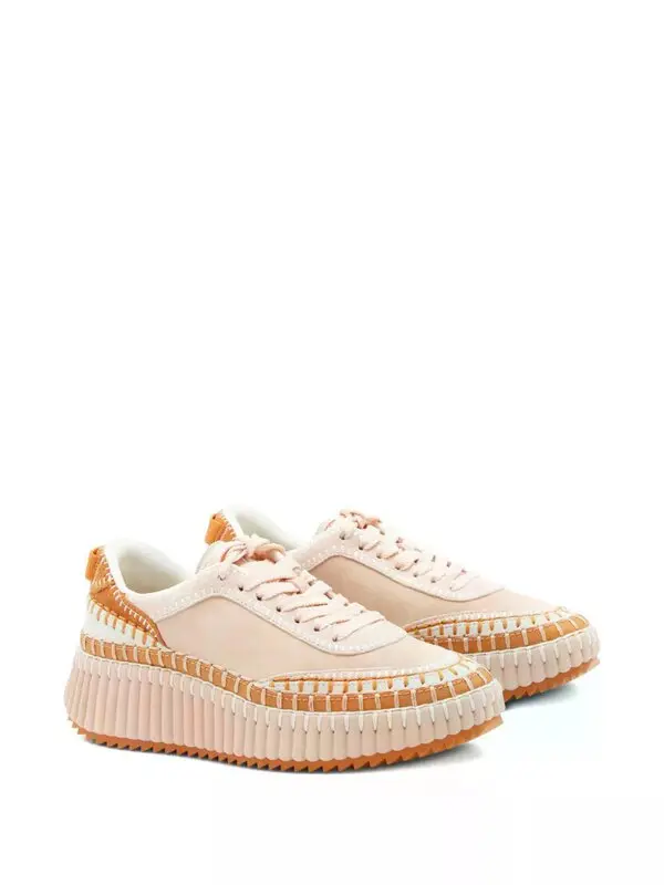Chloé Lace-up Platform Sneakers - Pink