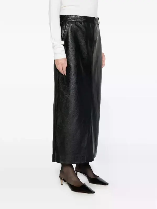 TOTEME Grained Leather Straight Maxi Skirt