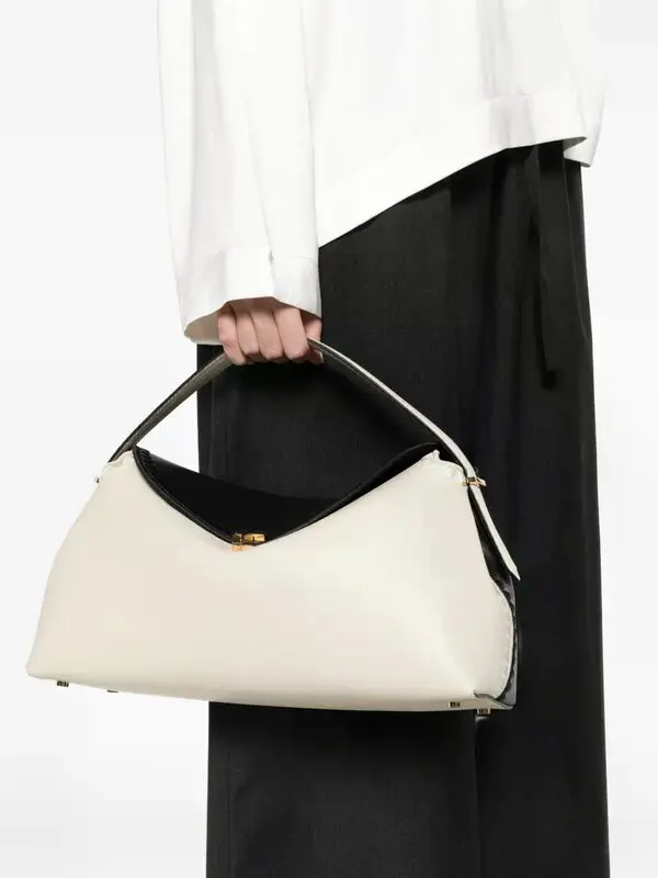 TOTEME T-lock Embroidered Leather Top Handle Bag - Neutrals