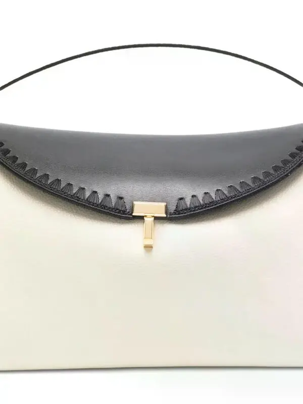 TOTEME T-lock Embroidered Leather Top Handle Bag - Neutrals