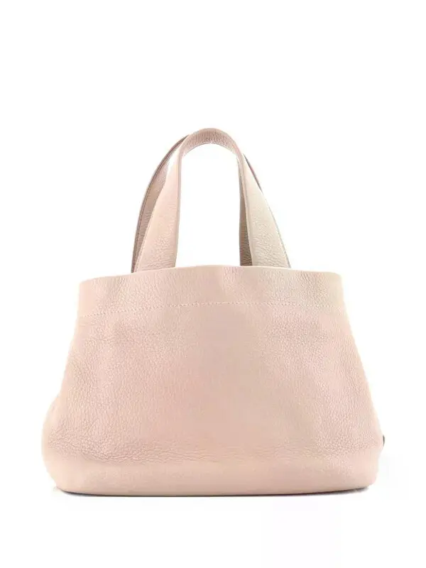 Prada Logo Perforated Leather Small Tote Bag