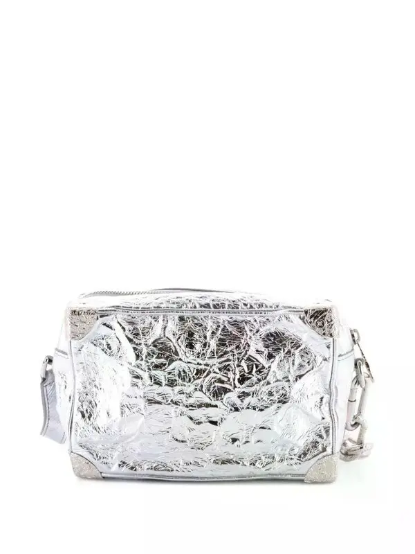 LOUIS VUITTON Soft Trunk Mini Crossbody Bag Crushed Metallic Calfskin Leather