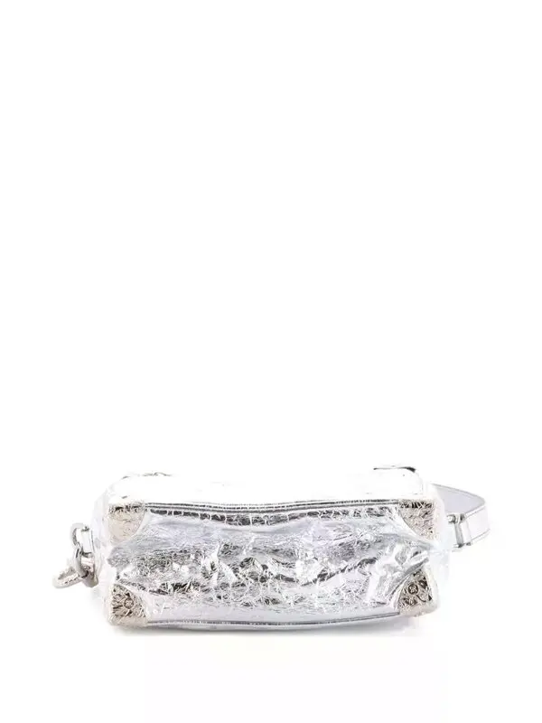 LOUIS VUITTON Soft Trunk Mini Crossbody Bag Crushed Metallic Calfskin Leather