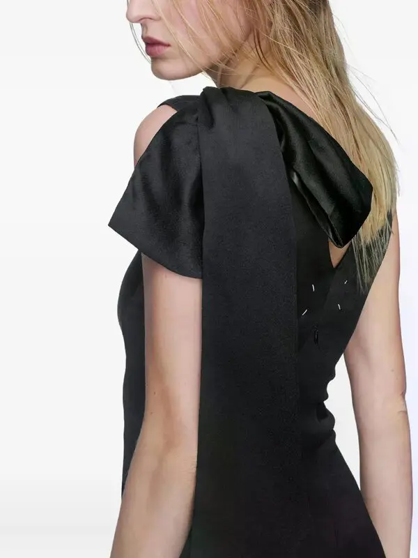 MAISON MARGIELA Bow-detail Asymmetric Gown - Black