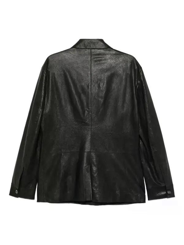 Giorgio Armani Buttoned Pocket Leather Jacket