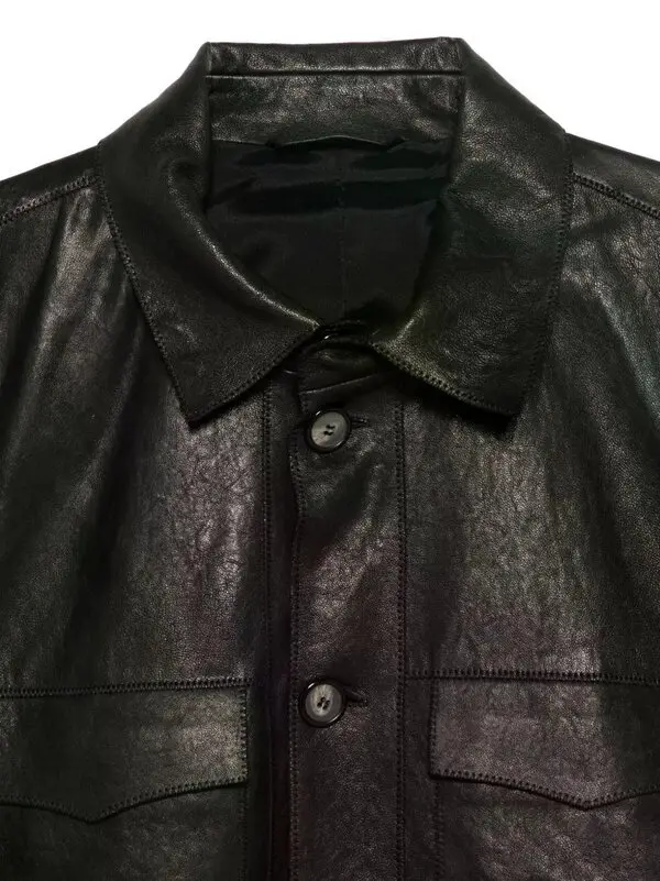 Giorgio Armani Buttoned Pocket Leather Jacket