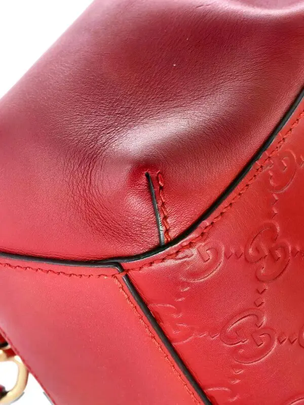 Gucci Padlock Sima Leather Mini Backpack - Red
