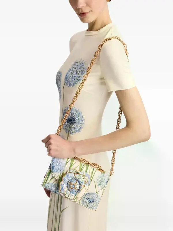 Oscar De La Renta Floral-appliqué Shoulder Bag