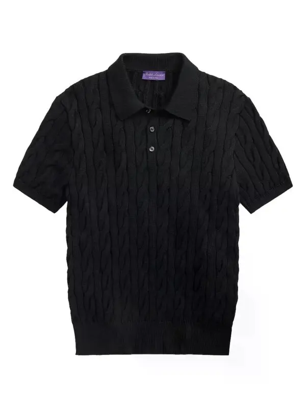 Ralph Lauren Purple Label Cable-knit Polo Sweater