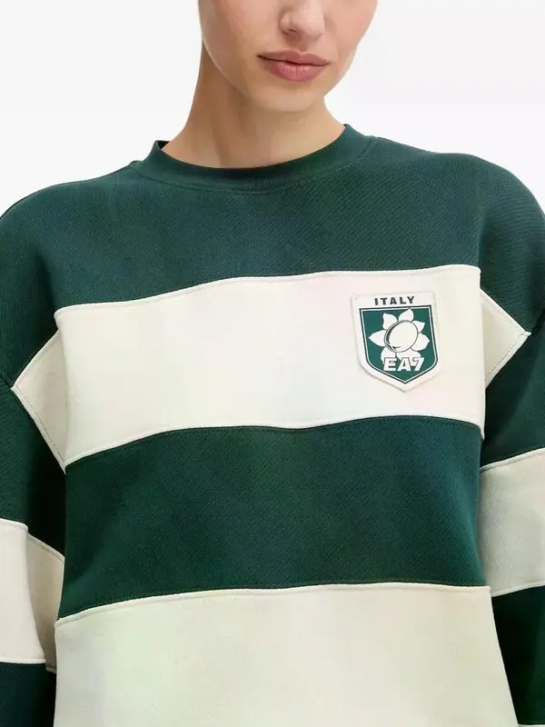 EA7 Striped Crewneck Sweatshirt