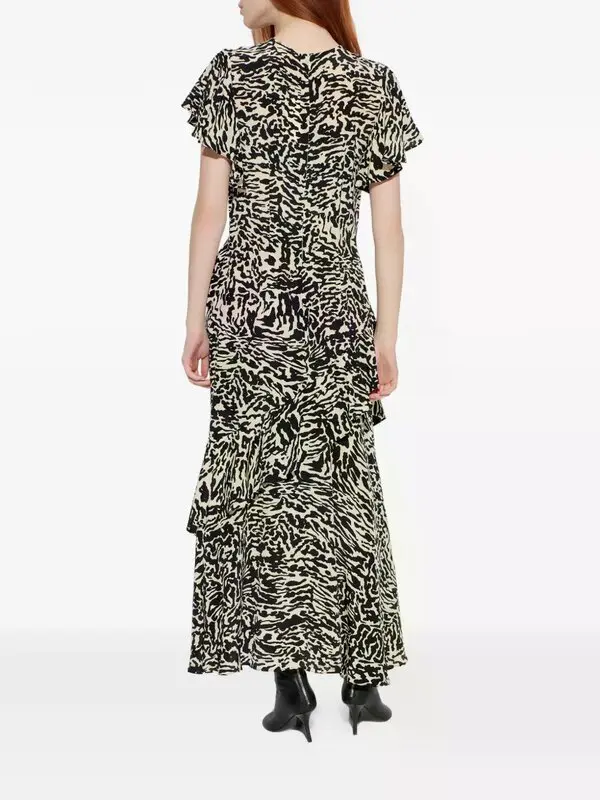 Ulla Johnson Amaia Ruffled Animal-print Maxi Dress - Black