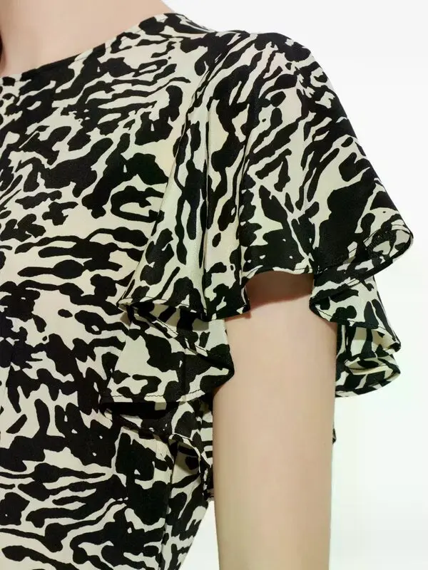 Ulla Johnson Amaia Ruffled Animal-print Maxi Dress - Black