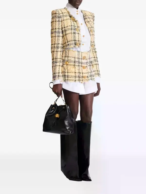 Balmain Mini Glitter Tweed Skirt - Yellow