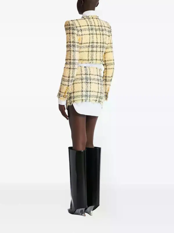 Balmain Mini Glitter Tweed Skirt - Yellow