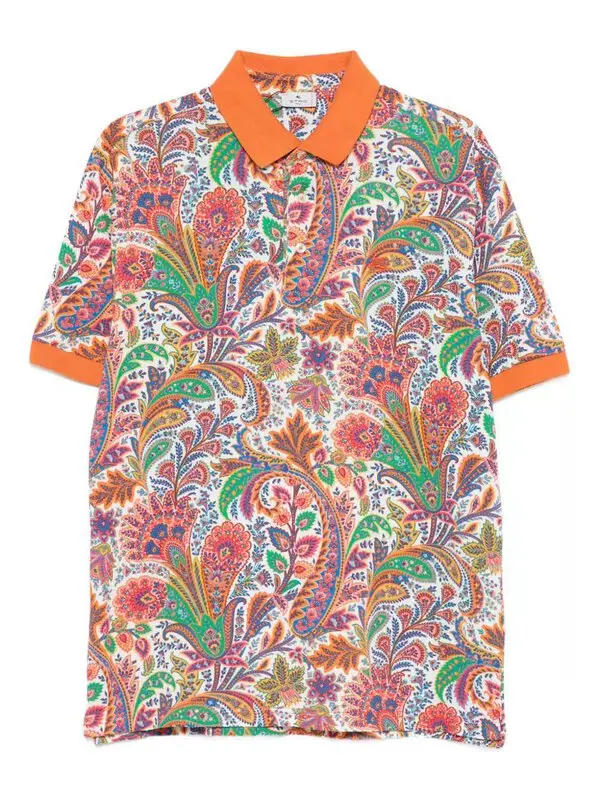 Etro Paisley-print Polo Shirt - Orange