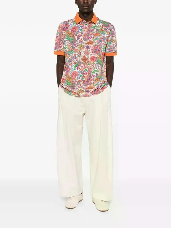 Etro Paisley-print Polo Shirt - Orange