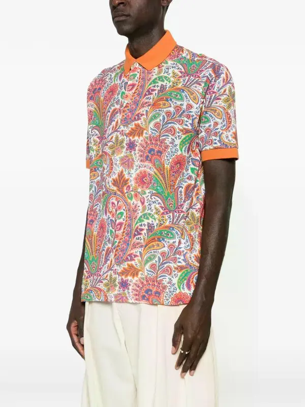 Etro Paisley-print Polo Shirt - Orange