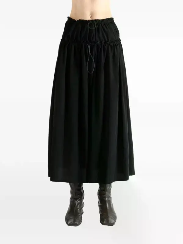 Y’s Ruffled Drawstring Midi Skirt