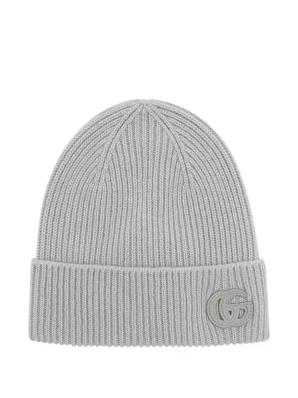 Gucci Gg Ribbed-knit Cashmere Beanie - Grey