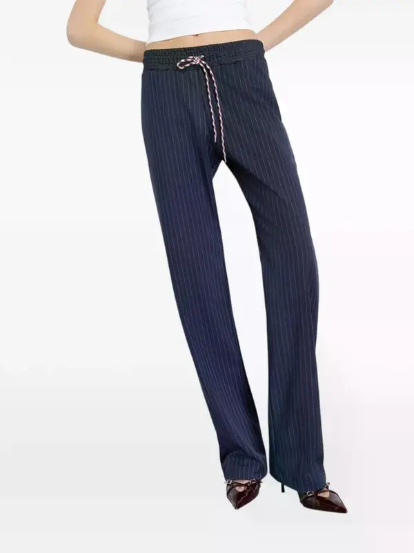 GAELLE Pinstripe Drawstring Trousers