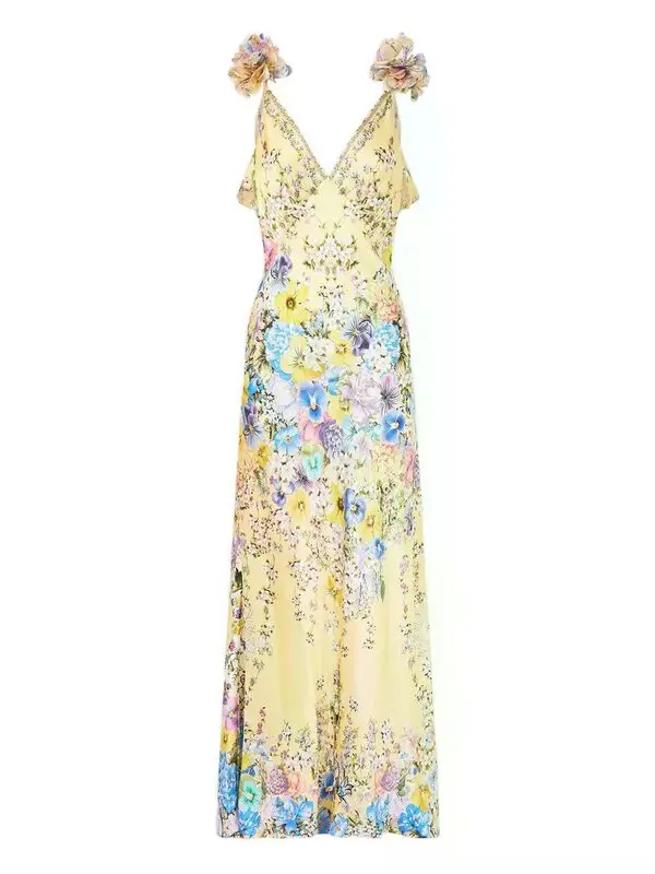 Camilla V-neck Maxi Dress - Yellow