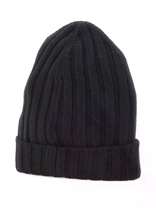 GRAN SASSO Ribbed Beanie - Black