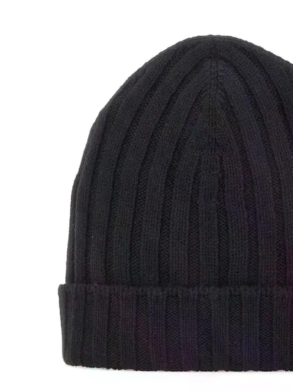 GRAN SASSO Ribbed Beanie - Black