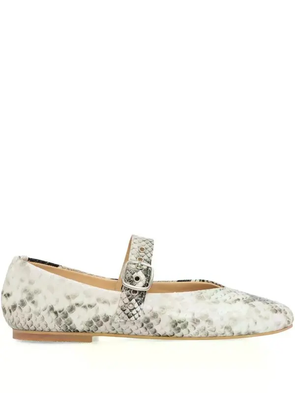 SMILING SHOES Buckle-strap Ballet Flats