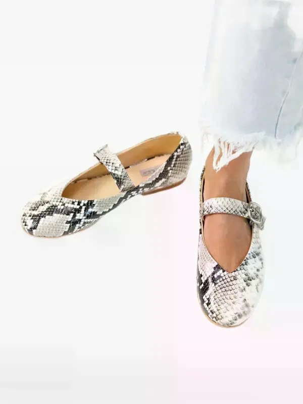 SMILING SHOES Buckle-strap Ballet Flats