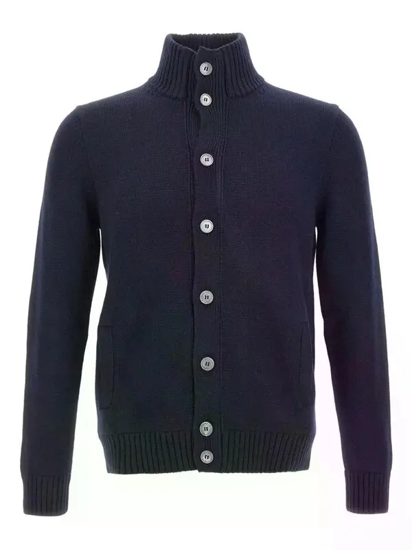 GRAN SASSO Button-fastening High-neck Cardigan