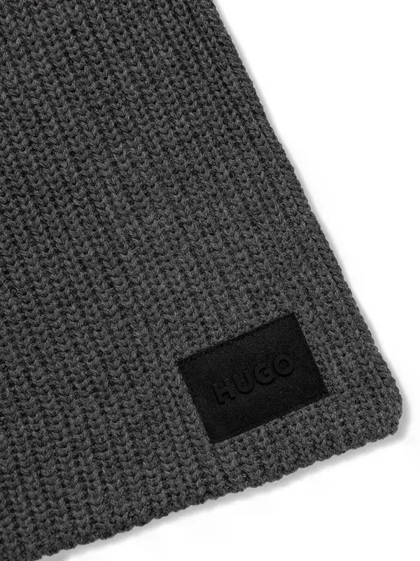 Hugo Ribbed Beanie And Scarf Set
