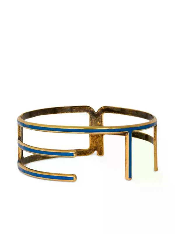 Etro Logo-lettering Bangle Bracelet - Gold