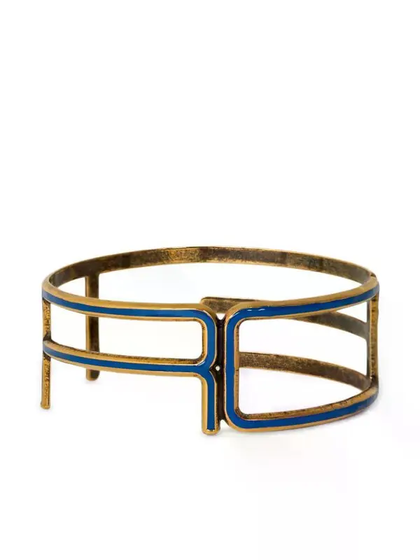 Etro Logo-lettering Bangle Bracelet - Gold