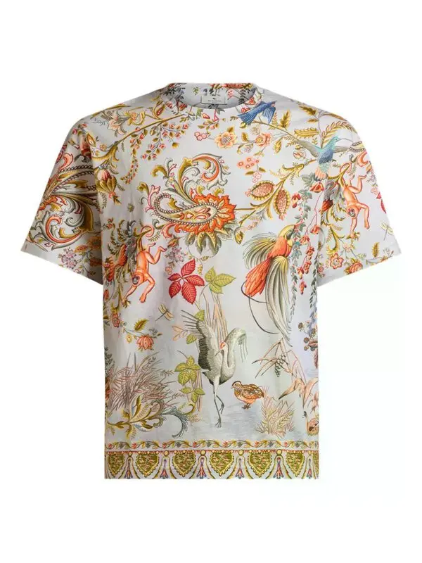 Etro Fauna-print T-shirt - Neutrals