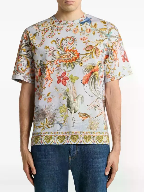 Etro Fauna-print T-shirt - Neutrals