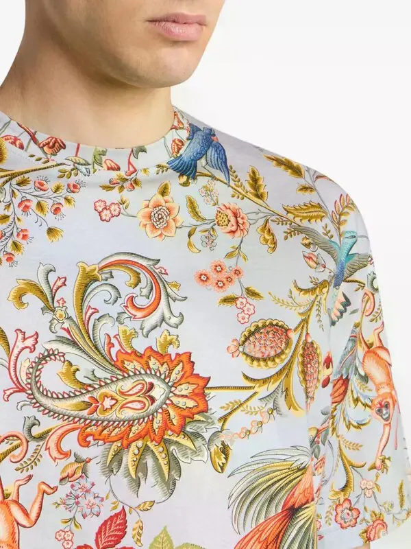 Etro Fauna-print T-shirt - Neutrals