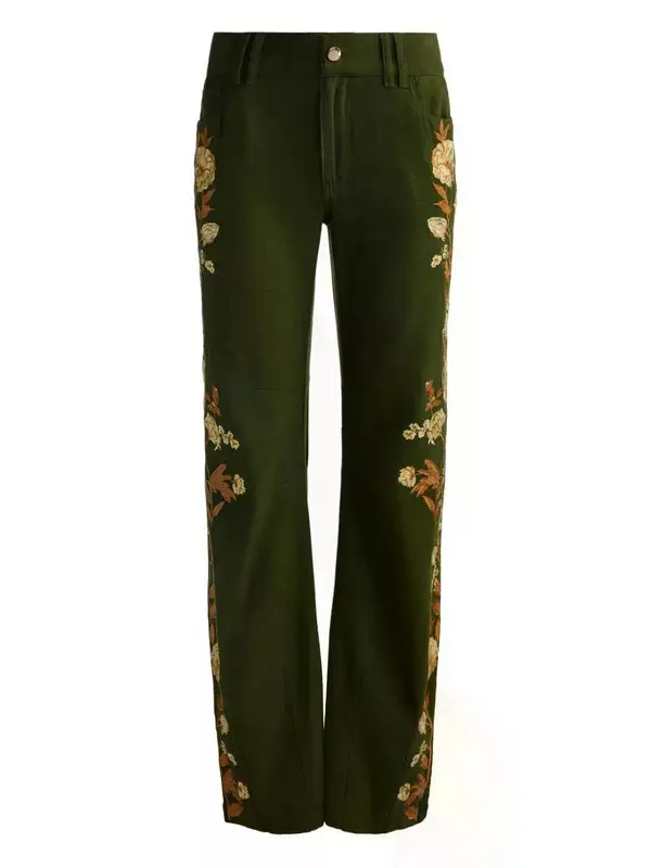Alice + Olivia Akers Embroidered Trousers