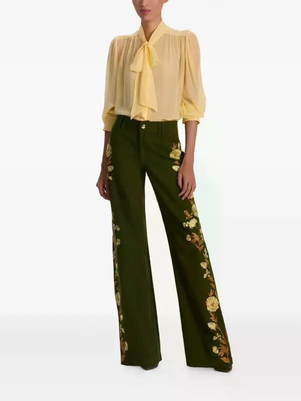 Alice + Olivia Akers Embroidered Trousers