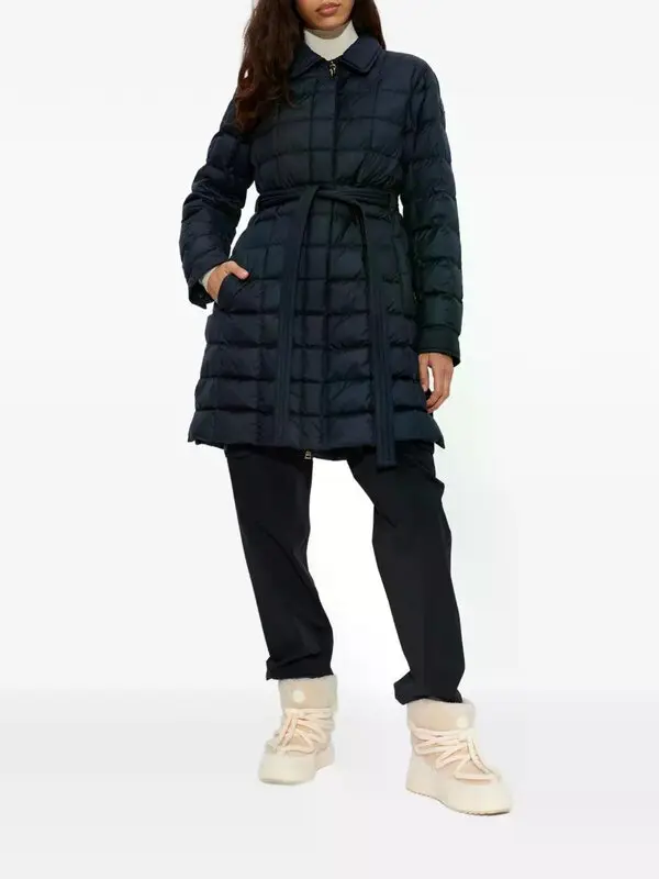 Moncler Gresillon Quilted Belted Coat - Blue