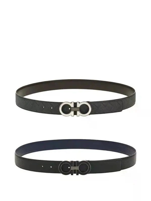FERRAGAMO Reversible Gancini Buckle Belt - Black