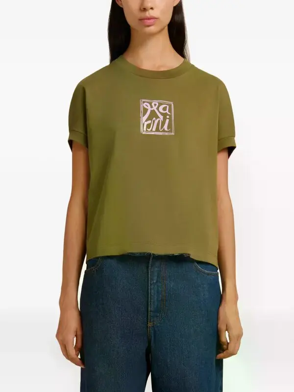 Marni Cuffed Logo-print T-shirt
