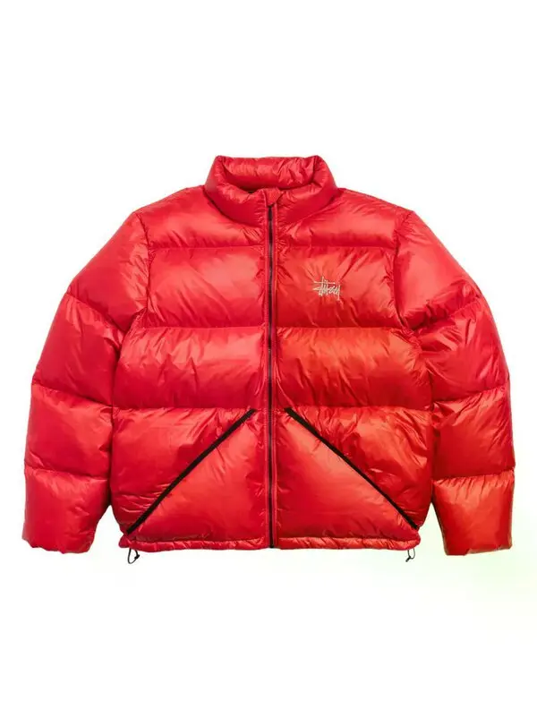 StÜssy Logo Puffer Jacket - Red