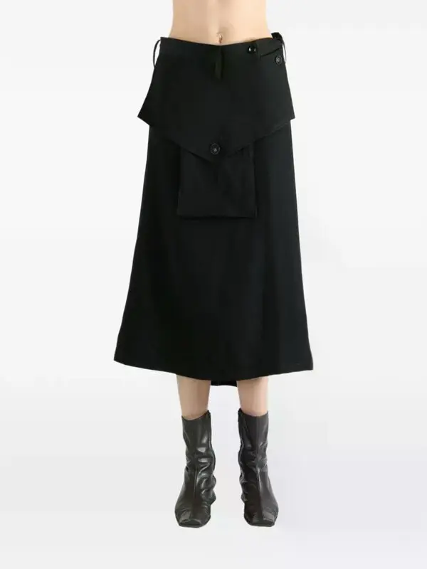 Y’s Button Detail Midi Skirt