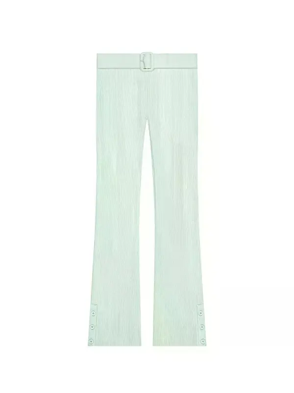 COURREGES Belted Ribbed-knit Trousers - Green