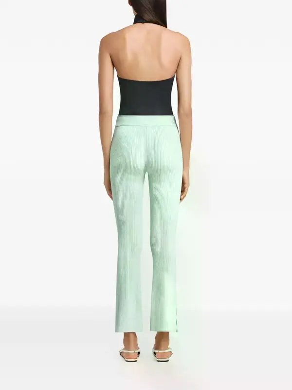 COURREGES Belted Ribbed-knit Trousers - Green