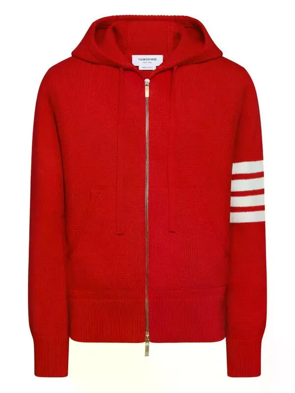 Thom Browne Intarsia-knit Zip-up Hoodie