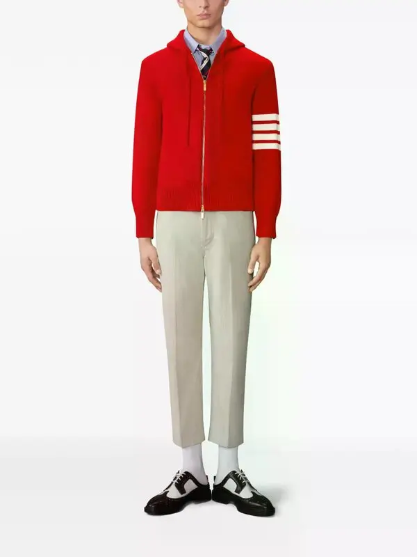 Thom Browne Intarsia-knit Zip-up Hoodie